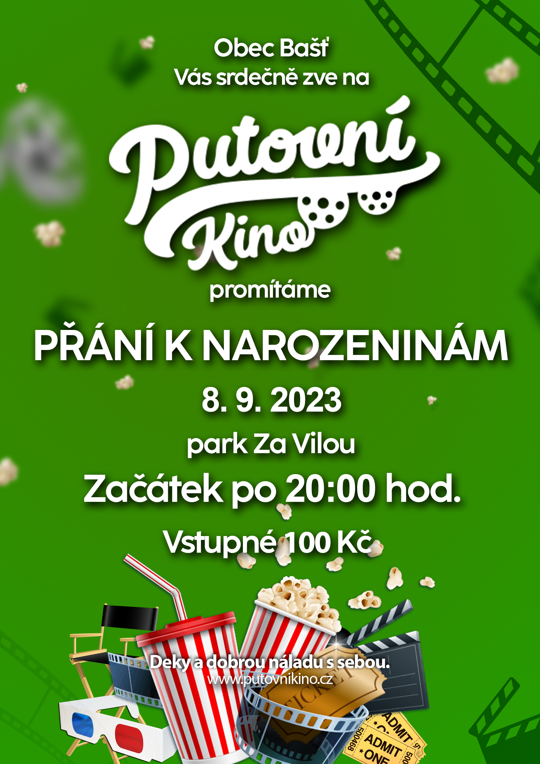 8.9.2023 - Letní kino Bašť - film Přání k narozeninám - Obec Bašť